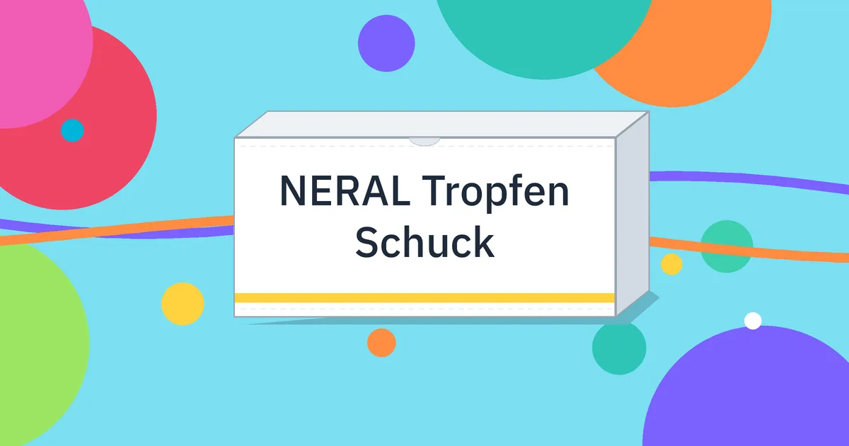 Symbolbild: Packung mit der Aufschrift NERAL Tropfen Schuck (PZN 07368200) – Verfügbarkeit und Bezug in Apotheken in Frankfurt am Main