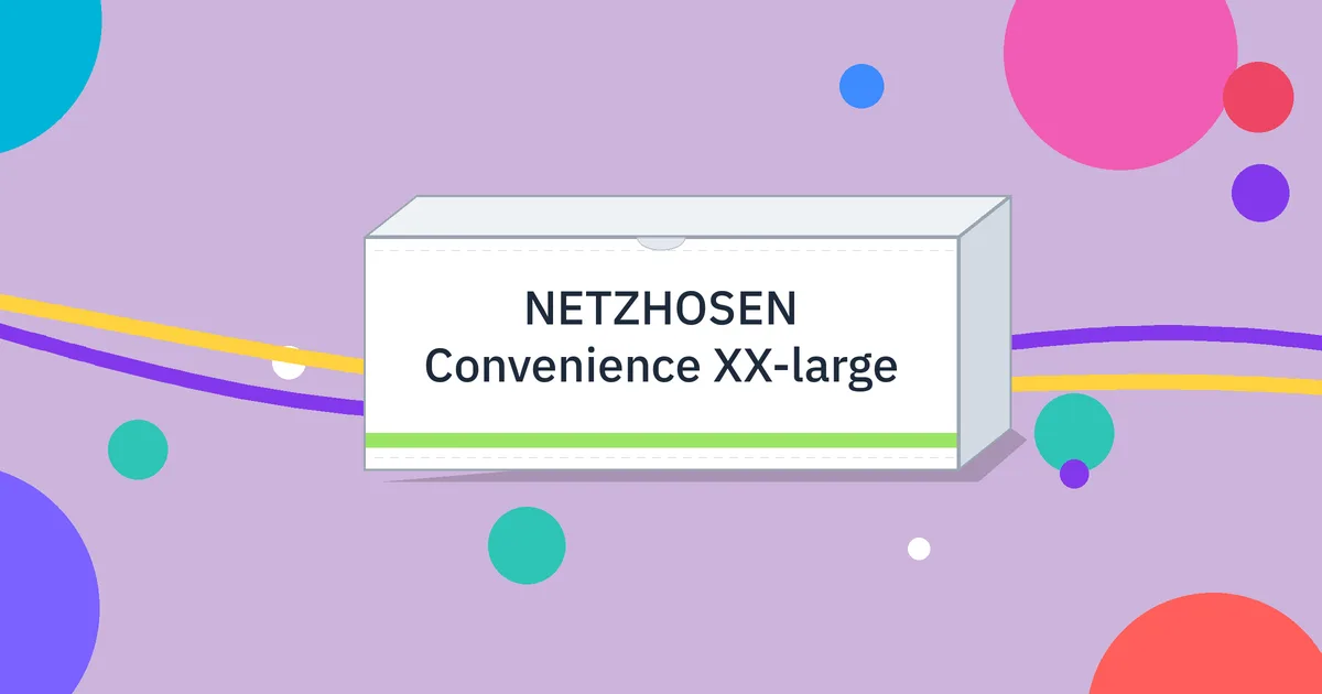 Symbolbild: Packung mit der Aufschrift NETZHOSEN Convenience XX-large (PZN 06942246) – Verfügbarkeit und Bezug in Apotheken in Frankfurt am Main