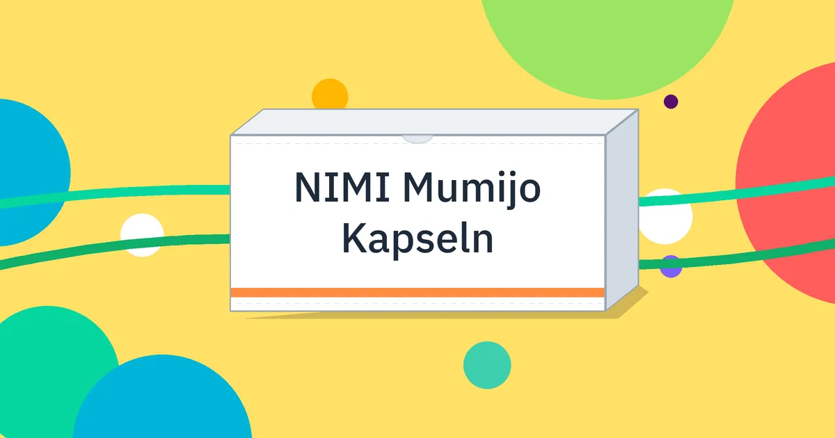 Symbolbild: Packung mit der Aufschrift NIMI Mumijo Kapseln (PZN 14234871) – Verfügbarkeit und Bezug in Apotheken in Frankfurt am Main