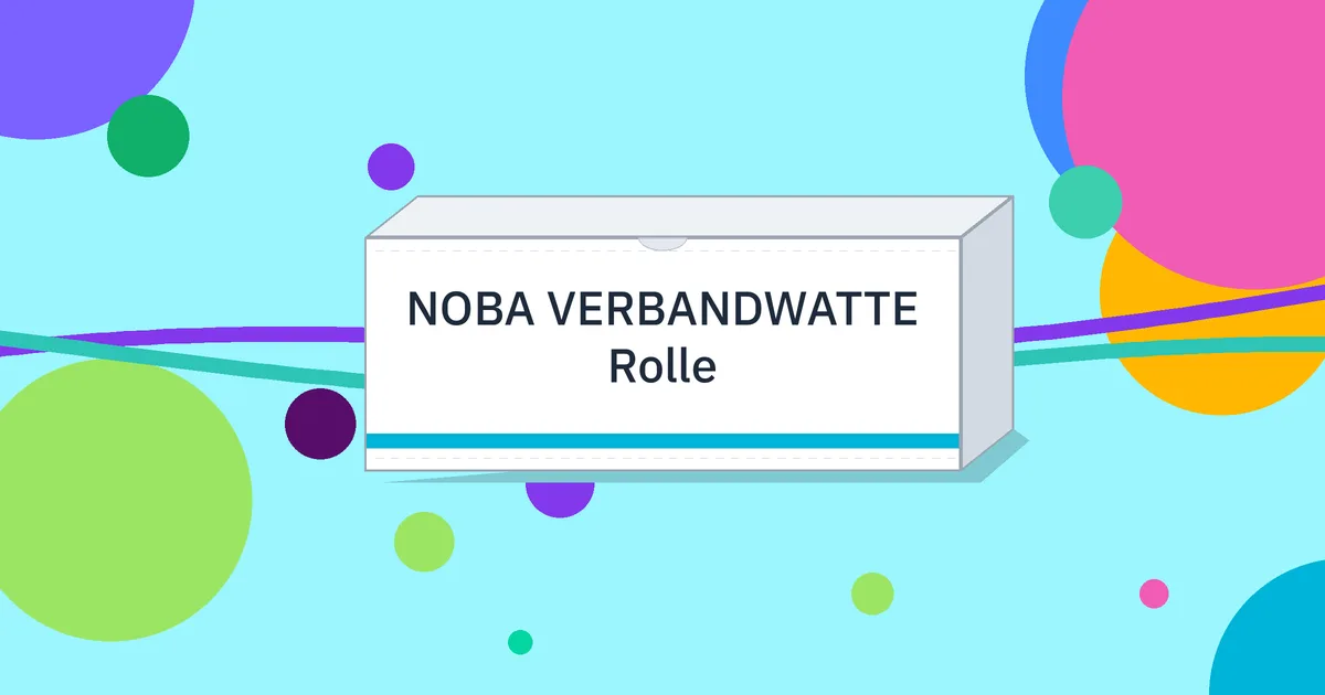 Symbolbild: Packung mit der Aufschrift NOBA VERBANDWATTE Rolle (PZN 05508312) – Verfügbarkeit und Bezug in Apotheken in Frankfurt am Main