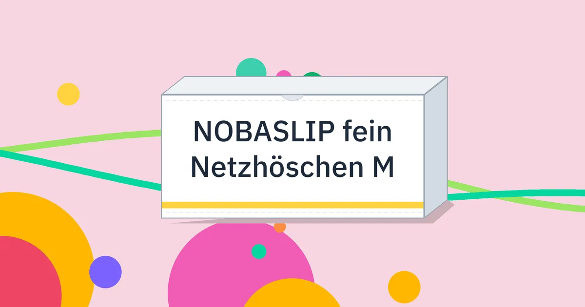 Symbolbild: Packung mit der Aufschrift NOBASLIP fein Netzhöschen M (PZN 16259473) – Verfügbarkeit und Bezug in Apotheken in Frankfurt am Main