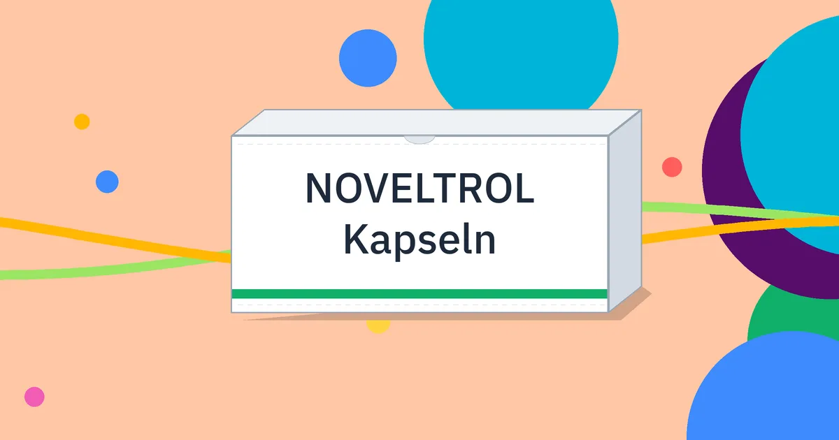 Symbolbild: Packung mit der Aufschrift NOVELTROL Kapseln (PZN 02838612) – Verfügbarkeit und Bezug in Apotheken in Frankfurt am Main