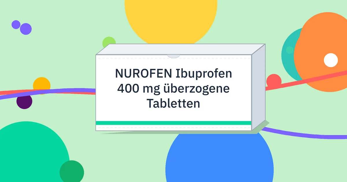 Symbolbild: Packung mit der Aufschrift NUROFEN Ibuprofen 400 mg überzogene Tabletten (PZN 08794436) – Verfügbarkeit und Bezug in Apotheken in Frankfurt am Main