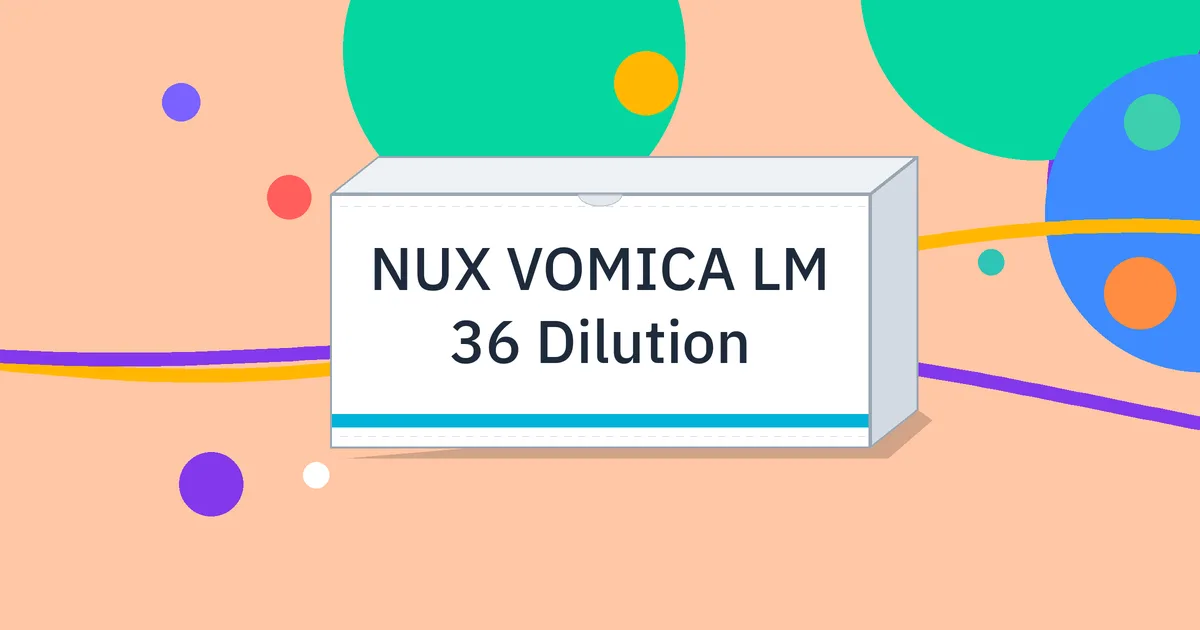 Symbolbild: Packung mit der Aufschrift NUX VOMICA LM 36 Dilution (PZN 12970577) – Verfügbarkeit und Bezug in Apotheken in Frankfurt am Main