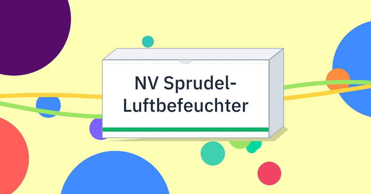 Symbolbild: Packung mit der Aufschrift NV Sprudel-Luftbefeuchter (PZN 20205098) – Verfügbarkeit und Bezug in Apotheken in Frankfurt am Main