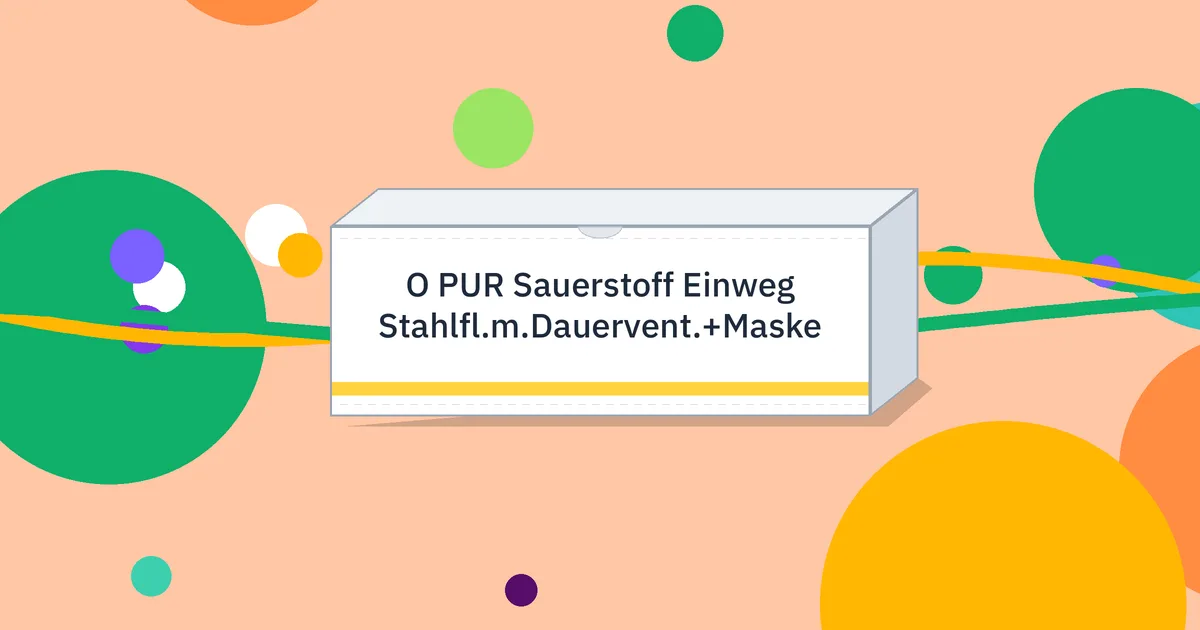 Symbolbild: Packung mit der Aufschrift O PUR Sauerstoff Einweg Stahlfl.m.Dauervent.+Maske (PZN 11321776) – Verfügbarkeit und Bezug in Apotheken in Frankfurt am Main