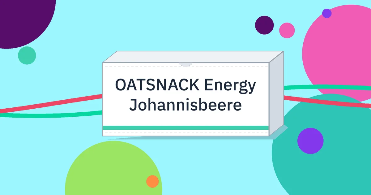 Symbolbild: Packung mit der Aufschrift OATSNACK Energy Johannisbeere (PZN 11513122) – Verfügbarkeit und Bezug in Apotheken in Frankfurt am Main