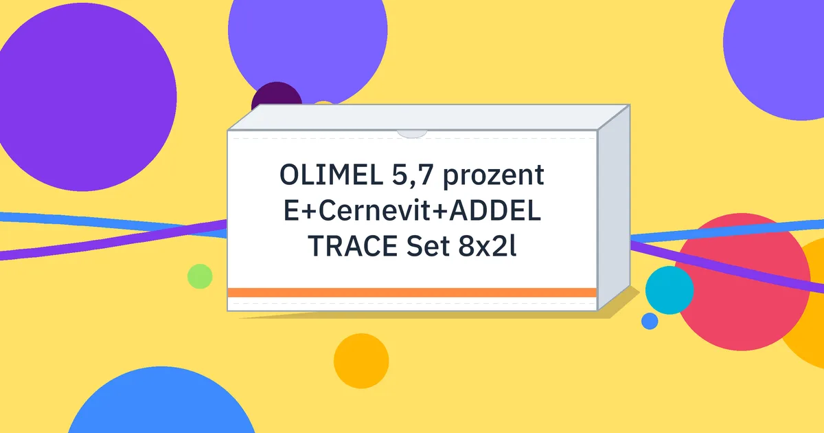 Symbolbild: Packung mit der Aufschrift OLIMEL 5,7 prozent E+Cernevit+ADDEL TRACE Set 8x2l (PZN 15308749) – Verfügbarkeit und Bezug in Apotheken in Frankfurt am Main