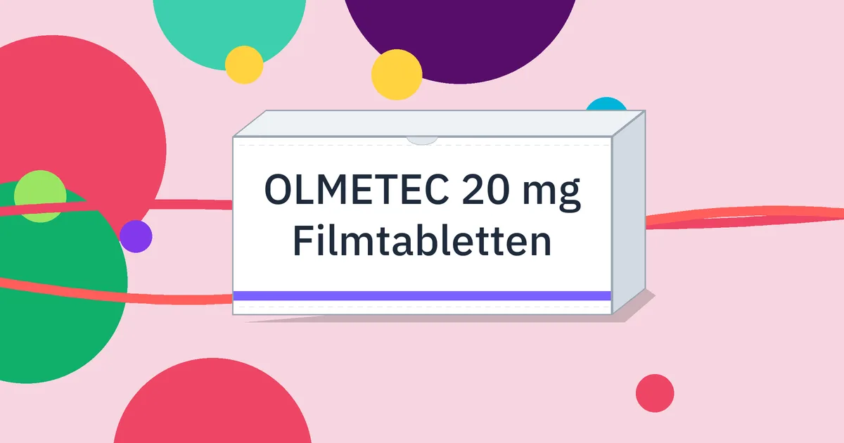 Symbolbild: Packung mit der Aufschrift OLMETEC 20 mg Filmtabletten (PZN 07544252) – Verfügbarkeit und Bezug in Apotheken in Frankfurt am Main