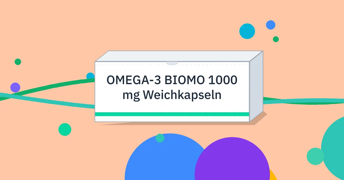 Symbolbild: Packung mit der Aufschrift OMEGA-3 BIOMO 1000 mg Weichkapseln (PZN 17825526) – Verfügbarkeit und Bezug in Apotheken in Frankfurt am Main