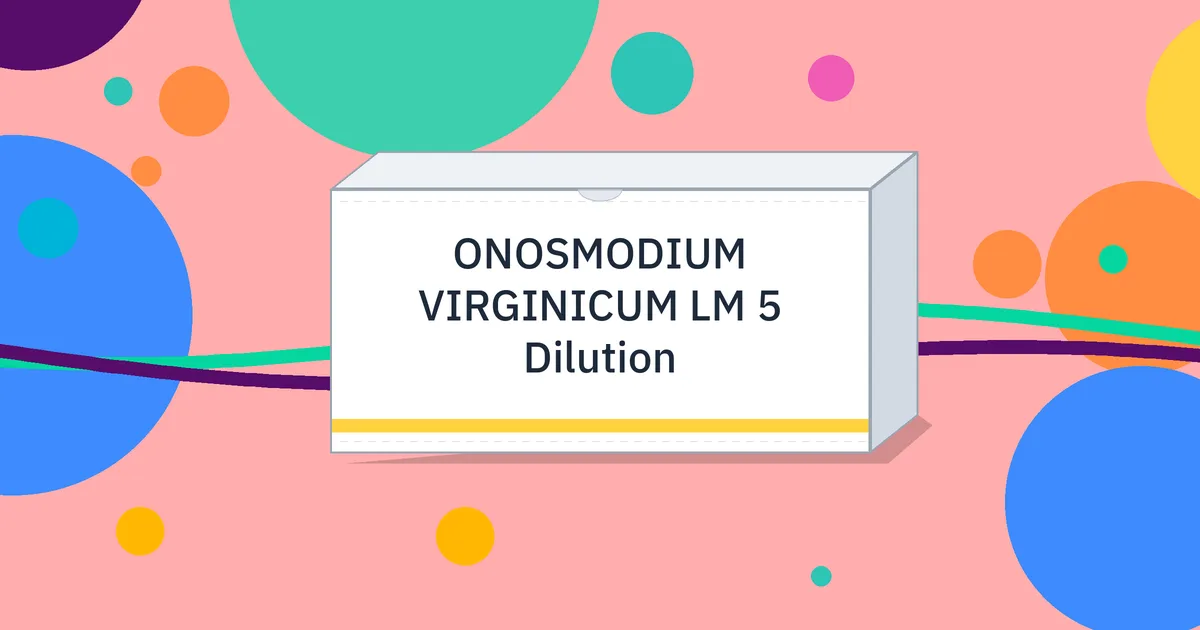 Symbolbild: Packung mit der Aufschrift ONOSMODIUM VIRGINICUM LM 5 Dilution (PZN 13626534) – Verfügbarkeit und Bezug in Apotheken in Frankfurt am Main