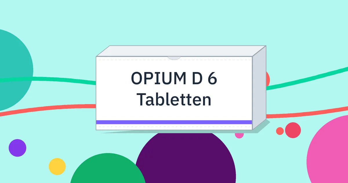 Symbolbild: Packung mit der Aufschrift OPIUM D 6 Tabletten (PZN 02634499) – Verfügbarkeit und Bezug in Apotheken in Frankfurt am Main