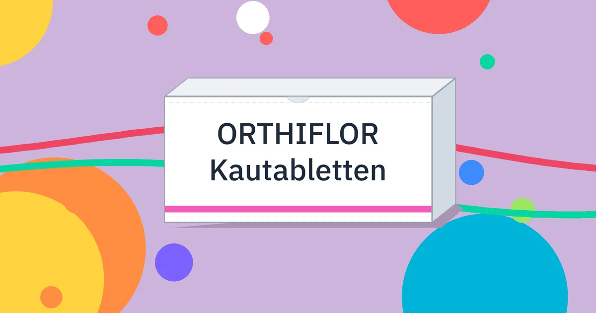 Symbolbild: Packung mit der Aufschrift ORTHIFLOR Kautabletten (PZN 20415134) – Verfügbarkeit und Bezug in Apotheken in Frankfurt am Main