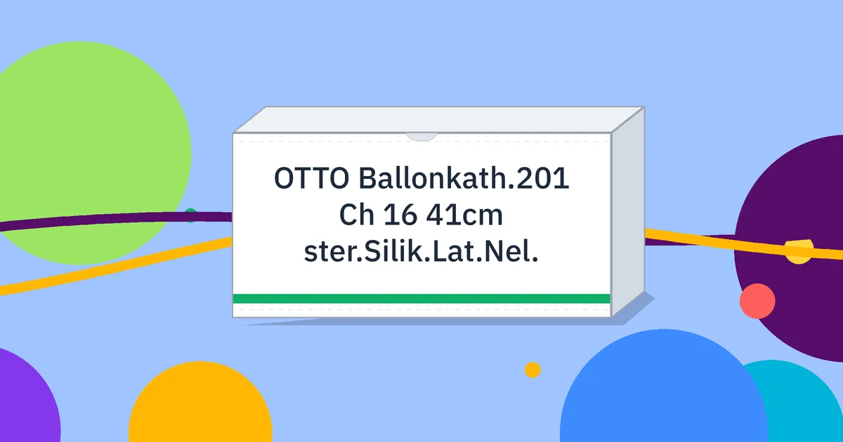 Symbolbild: Packung mit der Aufschrift OTTO Ballonkath.201 Ch 16 41cm ster.Silik.Lat.Nel. (PZN 01398418) – Verfügbarkeit und Bezug in Apotheken in Frankfurt am Main