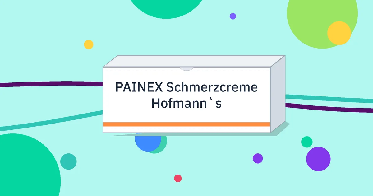 Symbolbild: Packung mit der Aufschrift PAINEX Schmerzcreme Hofmann`s (PZN 10947195) – Verfügbarkeit und Bezug in Apotheken in Frankfurt am Main