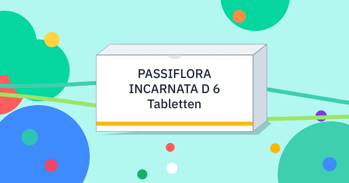 Symbolbild: Packung mit der Aufschrift PASSIFLORA INCARNATA D 6 Tabletten (PZN 02634708) – Verfügbarkeit und Bezug in Apotheken in Frankfurt am Main