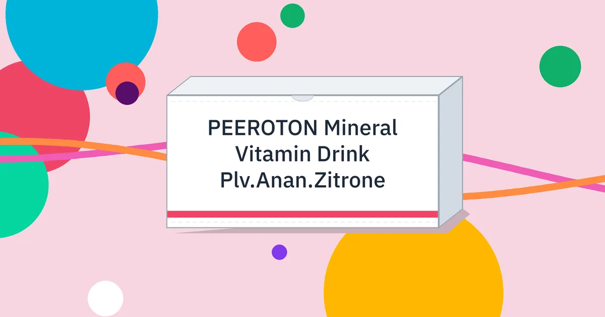 Symbolbild: Packung mit der Aufschrift PEEROTON Mineral Vitamin Drink Plv.Anan.Zitrone (PZN 09377479) – Verfügbarkeit und Bezug in Apotheken in Frankfurt am Main