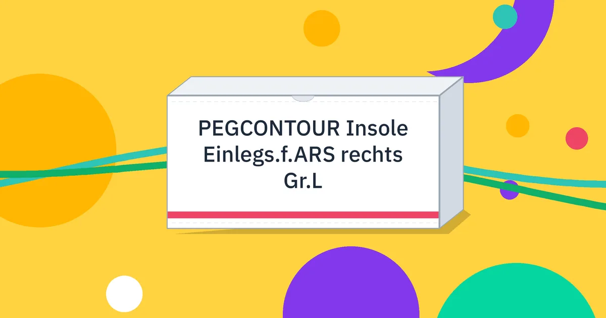 Symbolbild: Packung mit der Aufschrift PEGCONTOUR Insole Einlegs.f.ARS rechts Gr.L (PZN 14255778) – Verfügbarkeit und Bezug in Apotheken in Frankfurt am Main