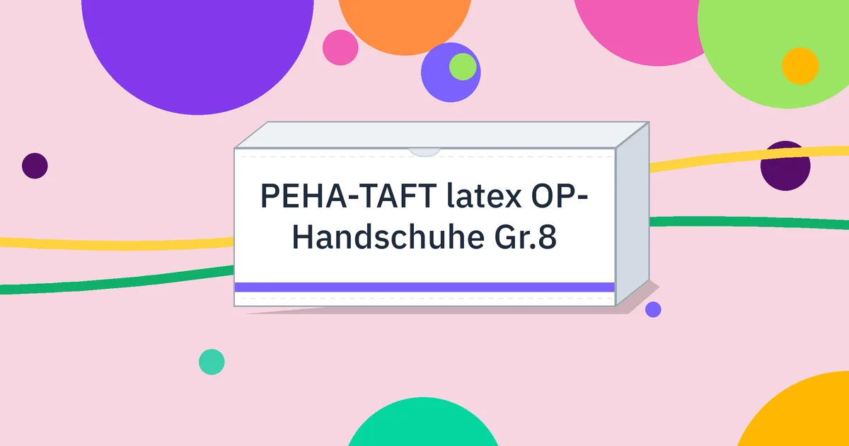 Symbolbild: Packung mit der Aufschrift PEHA-TAFT latex OP-Handschuhe Gr.8 (PZN 10387508) – Verfügbarkeit und Bezug in Apotheken in Frankfurt am Main