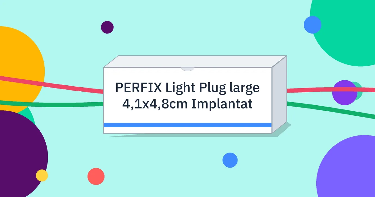 Symbolbild: Packung mit der Aufschrift PERFIX Light Plug large 4,1x4,8cm Implantat (PZN 06901098) – Verfügbarkeit und Bezug in Apotheken in Frankfurt am Main
