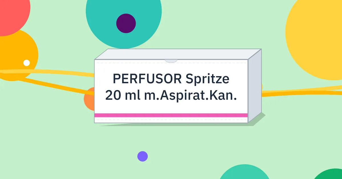 Symbolbild: Packung mit der Aufschrift PERFUSOR Spritze 20 ml m.Aspirat.Kan. (PZN 08722810) – Verfügbarkeit und Bezug in Apotheken in Frankfurt am Main