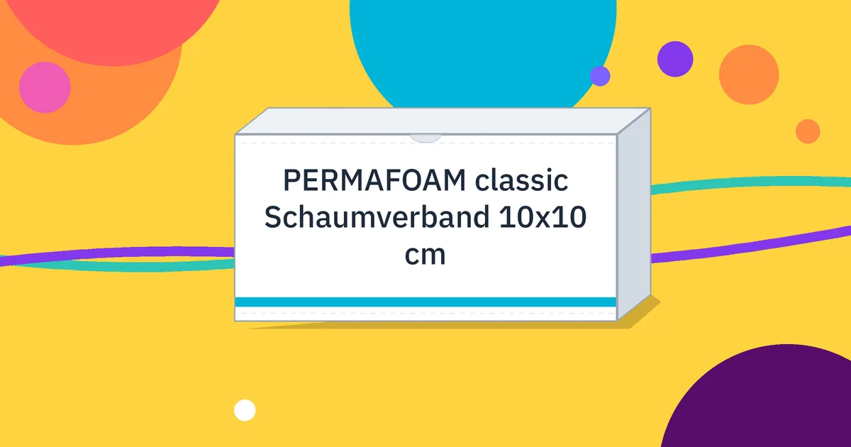 Symbolbild: Packung mit der Aufschrift PERMAFOAM classic Schaumverband 10x10 cm (PZN 16728867) – Verfügbarkeit und Bezug in Apotheken in Frankfurt am Main
