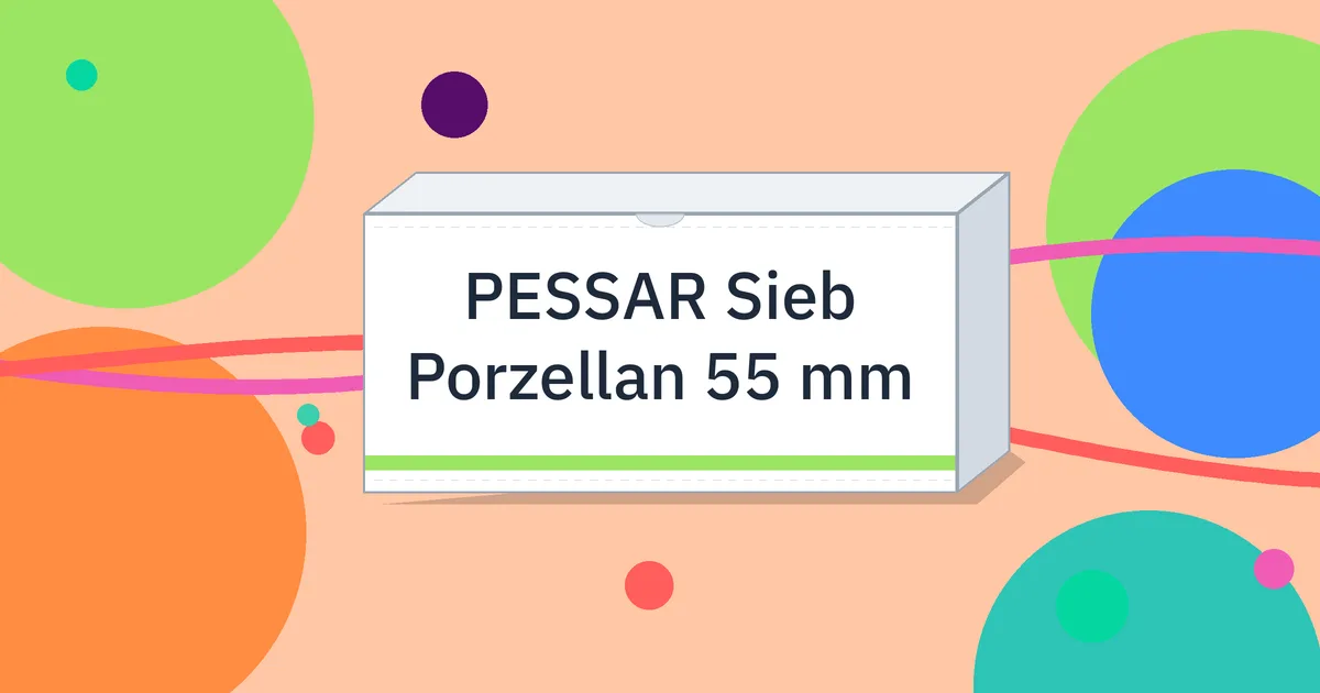 Symbolbild: Packung mit der Aufschrift PESSAR Sieb Porzellan 55 mm (PZN 01734112) – Verfügbarkeit und Bezug in Apotheken in Frankfurt am Main