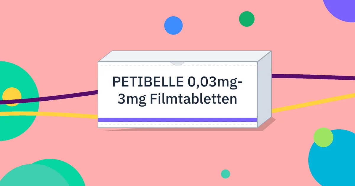 Symbolbild: Packung mit der Aufschrift PETIBELLE 0,03mg-3mg Filmtabletten (PZN 01217581) – Verfügbarkeit und Bezug in Apotheken in Frankfurt am Main