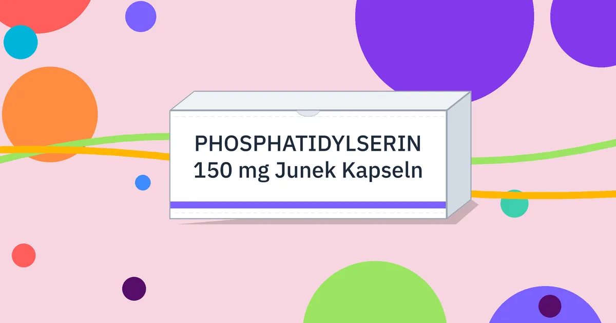Symbolbild: Packung mit der Aufschrift PHOSPHATIDYLSERIN 150 mg Junek Kapseln (PZN 10337717) – Verfügbarkeit und Bezug in Apotheken in Frankfurt am Main