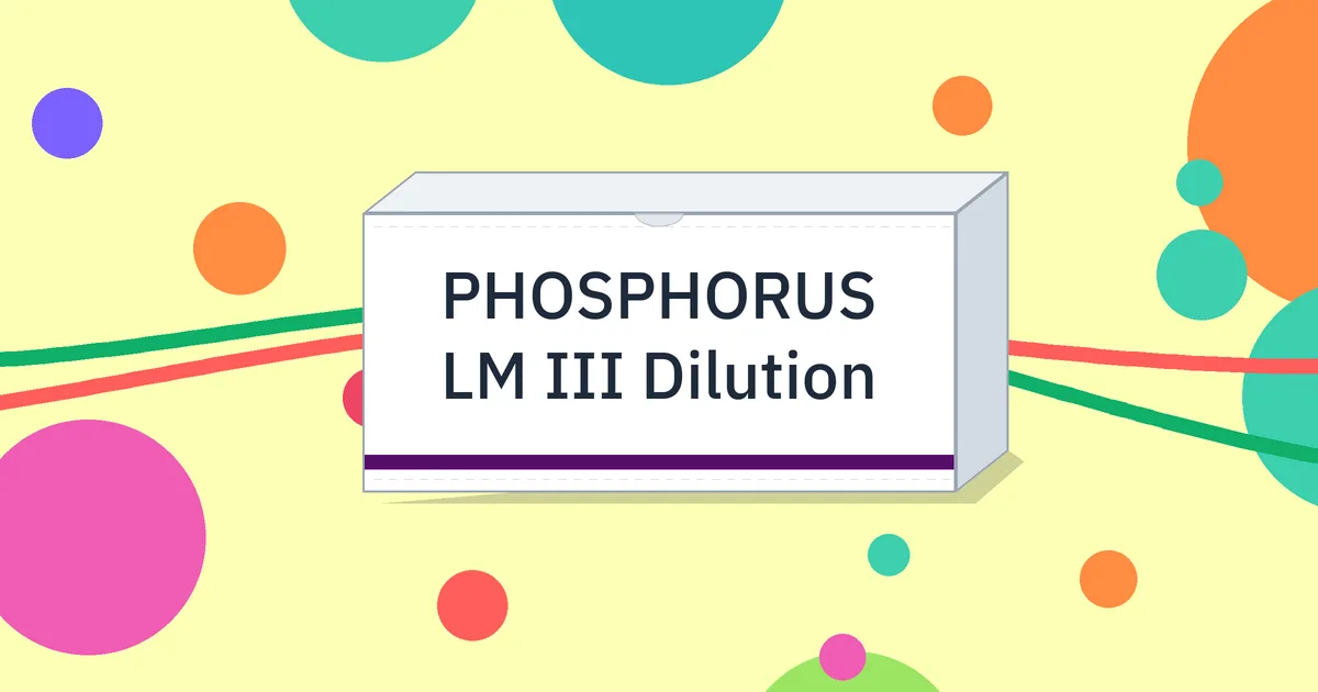 Symbolbild: Packung mit der Aufschrift PHOSPHORUS LM III Dilution (PZN 07458009) – Verfügbarkeit und Bezug in Apotheken in Frankfurt am Main