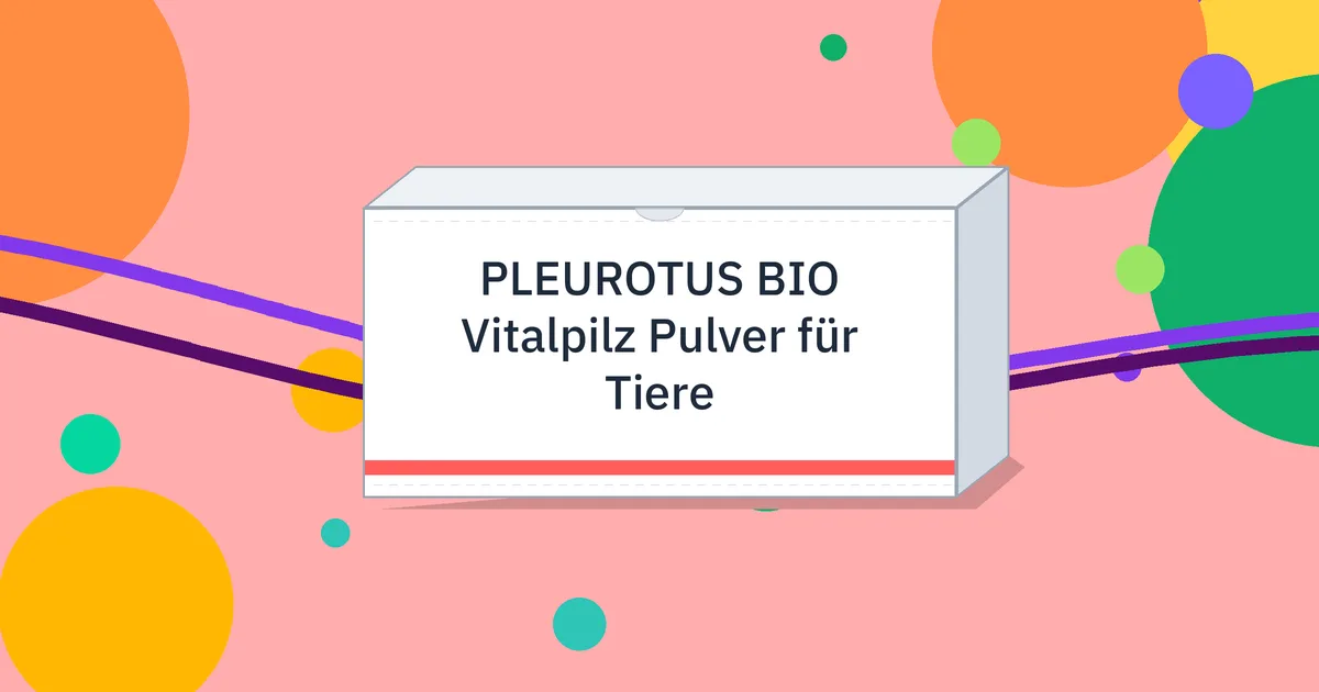 Symbolbild: Packung mit der Aufschrift PLEUROTUS BIO Vitalpilz Pulver für Tiere (PZN 10763986) – Verfügbarkeit und Bezug in Apotheken in Frankfurt am Main