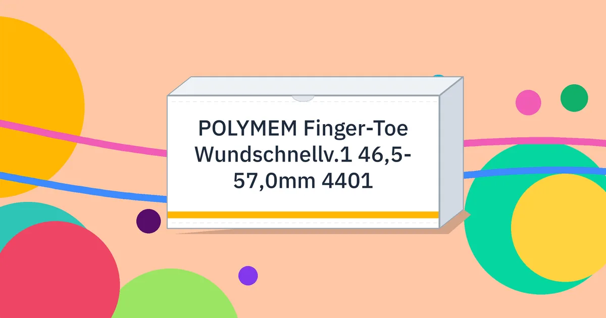 Symbolbild: Packung mit der Aufschrift POLYMEM Finger-Toe Wundschnellv.1 46,5-57,0mm 4401 (PZN 12451765) – Verfügbarkeit und Bezug in Apotheken in Frankfurt am Main