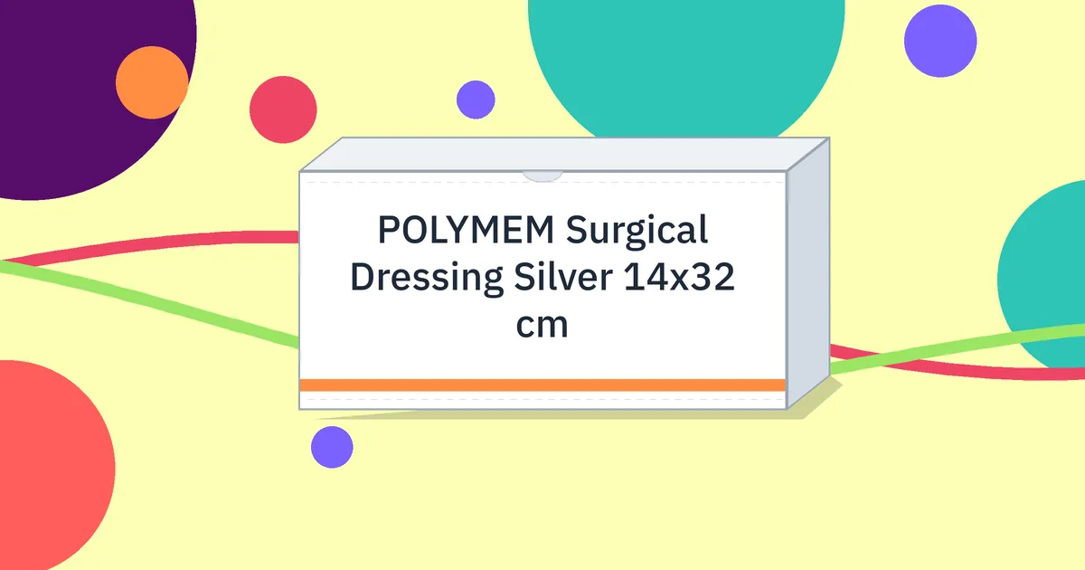 Symbolbild: Packung mit der Aufschrift POLYMEM Surgical Dressing Silver 14x32 cm (PZN 16784127) – Verfügbarkeit und Bezug in Apotheken in Frankfurt am Main