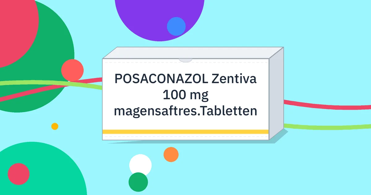 Symbolbild: Packung mit der Aufschrift POSACONAZOL Zentiva 100 mg magensaftres.Tabletten (PZN 14358455) – Verfügbarkeit und Bezug in Apotheken in Frankfurt am Main