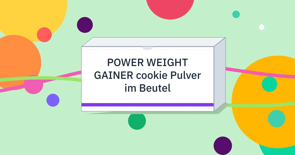 Symbolbild: Packung mit der Aufschrift POWER WEIGHT GAINER cookie Pulver im Beutel (PZN 04120907) – Verfügbarkeit und Bezug in Apotheken in Frankfurt am Main