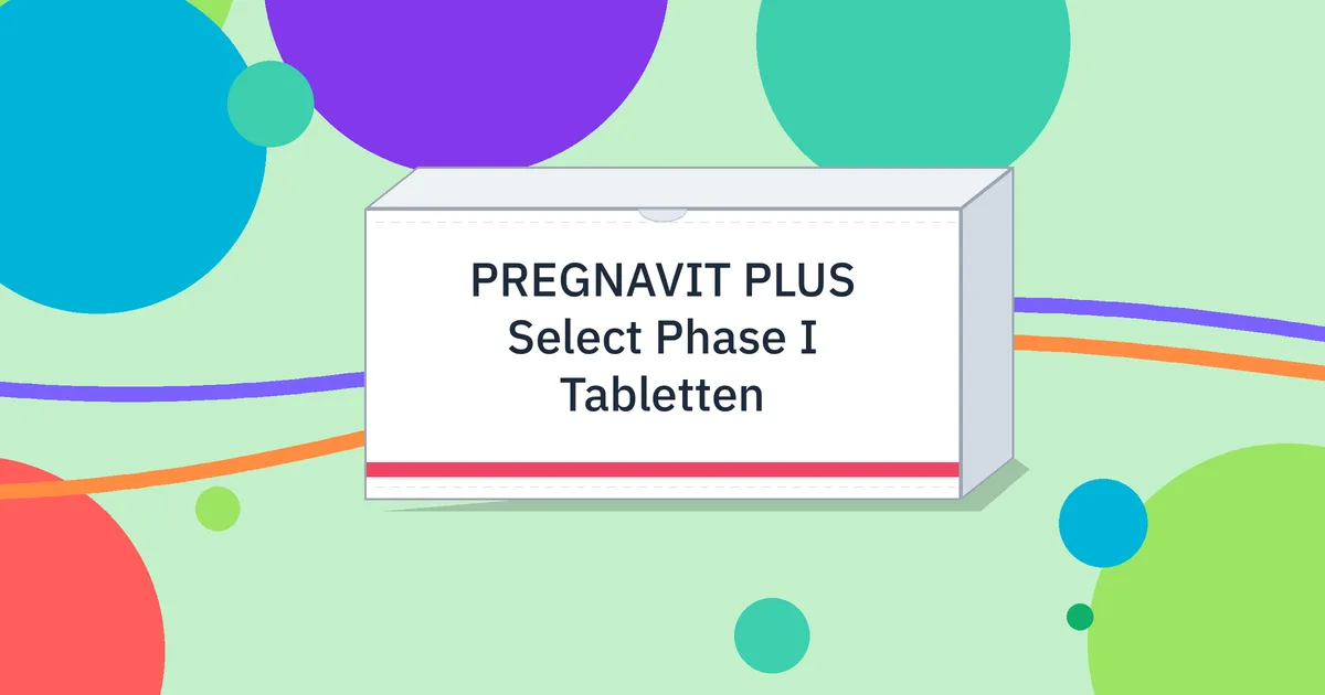 Symbolbild: Packung mit der Aufschrift PREGNAVIT PLUS Select Phase I Tabletten (PZN 16730019) – Verfügbarkeit und Bezug in Apotheken in Frankfurt am Main