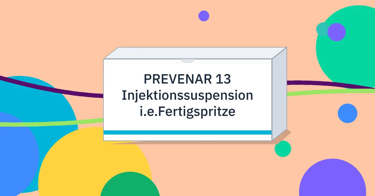 Symbolbild: Packung mit der Aufschrift PREVENAR 13 Injektionssuspension i.e.Fertigspritze (PZN 11101158) – Verfügbarkeit und Bezug in Apotheken in Frankfurt am Main