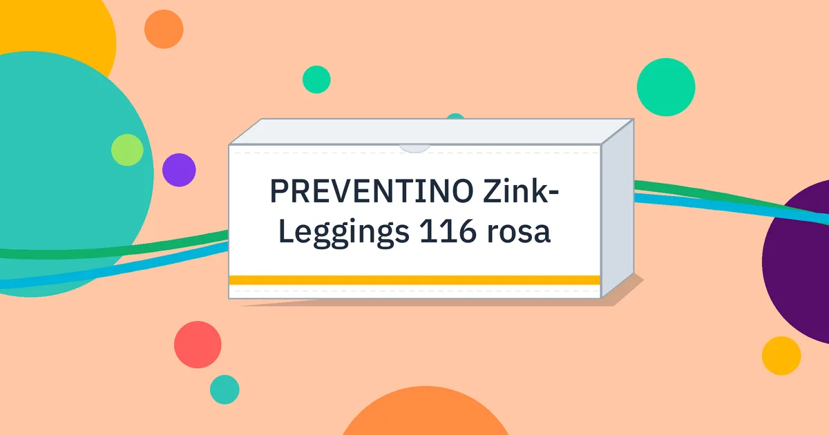 Symbolbild: Packung mit der Aufschrift PREVENTINO Zink-Leggings 116 rosa (PZN 12447172) – Verfügbarkeit und Bezug in Apotheken in Frankfurt am Main