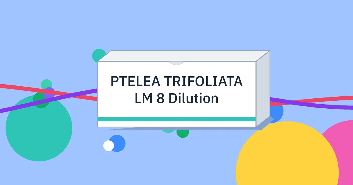 Symbolbild: Packung mit der Aufschrift PTELEA TRIFOLIATA LM 8 Dilution (PZN 13670297) – Verfügbarkeit und Bezug in Apotheken in Frankfurt am Main