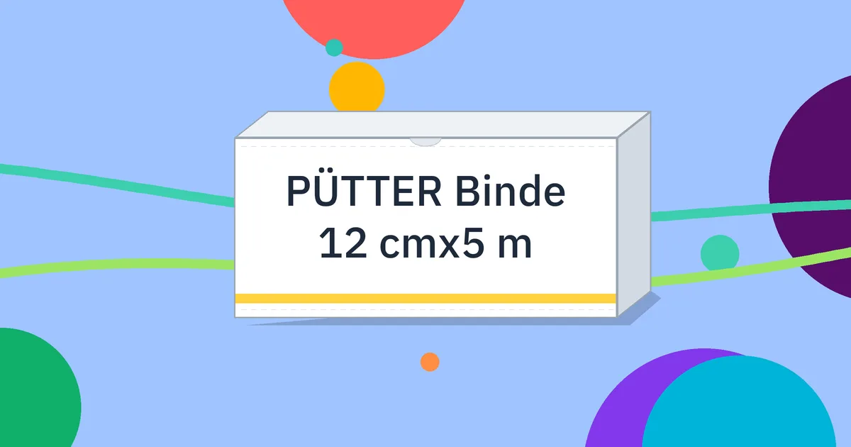 Symbolbild: Packung mit der Aufschrift PÜTTER Binde 12 cmx5 m (PZN 16123561) – Verfügbarkeit und Bezug in Apotheken in Frankfurt am Main