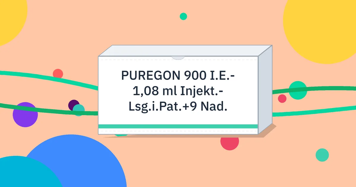 Symbolbild: Packung mit der Aufschrift PUREGON 900 I.E.-1,08 ml Injekt.-Lsg.i.Pat.+9 Nad. (PZN 18006813) – Verfügbarkeit und Bezug in Apotheken in Frankfurt am Main