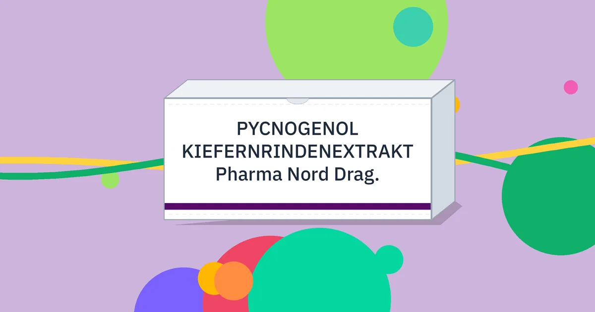 Symbolbild: Packung mit der Aufschrift PYCNOGENOL KIEFERNRINDENEXTRAKT Pharma Nord Drag. (PZN 04240505) – Verfügbarkeit und Bezug in Apotheken in Frankfurt am Main