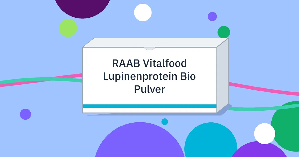 Symbolbild: Packung mit der Aufschrift RAAB Vitalfood Lupinenprotein Bio Pulver (PZN 19304429) – Verfügbarkeit und Bezug in Apotheken in Frankfurt am Main