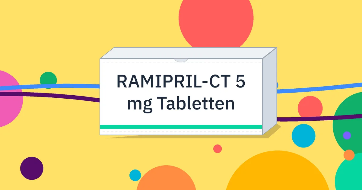 Symbolbild: Packung mit der Aufschrift RAMIPRIL-CT 5 mg Tabletten (PZN 00650241) – Verfügbarkeit und Bezug in Apotheken in Frankfurt am Main