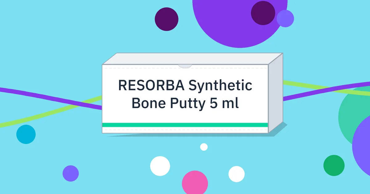 Symbolbild: Packung mit der Aufschrift RESORBA Synthetic Bone Putty 5 ml (PZN 16857458) – Verfügbarkeit und Bezug in Apotheken in Frankfurt am Main