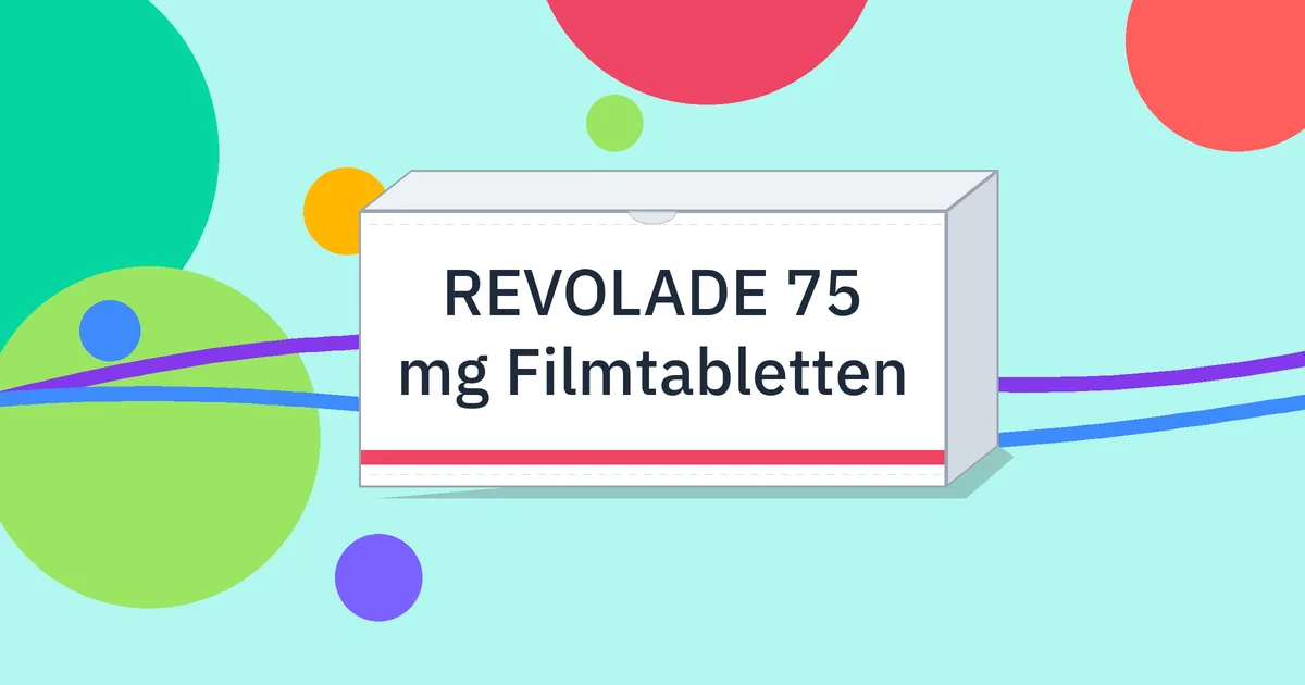 Symbolbild: Packung mit der Aufschrift REVOLADE 75 mg Filmtabletten (PZN 12643430) – Verfügbarkeit und Bezug in Apotheken in Frankfurt am Main