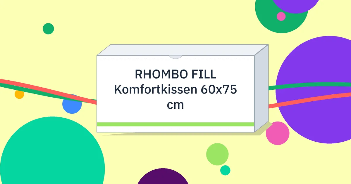 Symbolbild: Packung mit der Aufschrift RHOMBO FILL Komfortkissen 60x75 cm (PZN 07738097) – Verfügbarkeit und Bezug in Apotheken in Frankfurt am Main