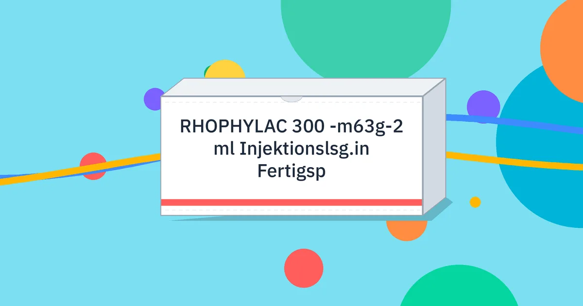 Symbolbild: Packung mit der Aufschrift RHOPHYLAC 300 -m63g-2 ml Injektionslsg.in Fertigsp (PZN 13891874) – Verfügbarkeit und Bezug in Apotheken in Frankfurt am Main