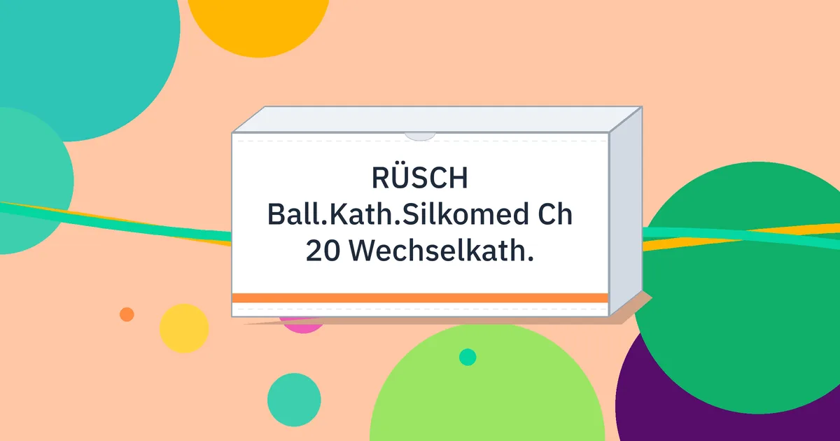 Symbolbild: Packung mit der Aufschrift RÜSCH Ball.Kath.Silkomed Ch 20 Wechselkath. (PZN 06637342) – Verfügbarkeit und Bezug in Apotheken in Frankfurt am Main