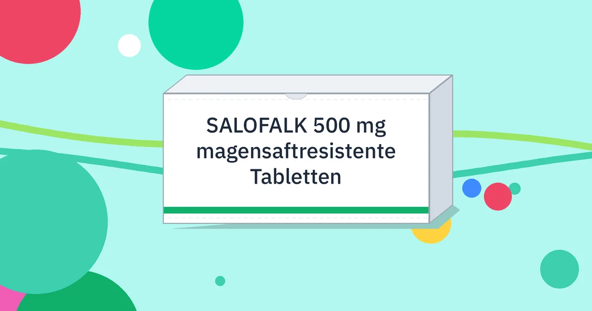 Symbolbild: Packung mit der Aufschrift SALOFALK 500 mg magensaftresistente Tabletten (PZN 03853565) – Verfügbarkeit und Bezug in Apotheken in Frankfurt am Main